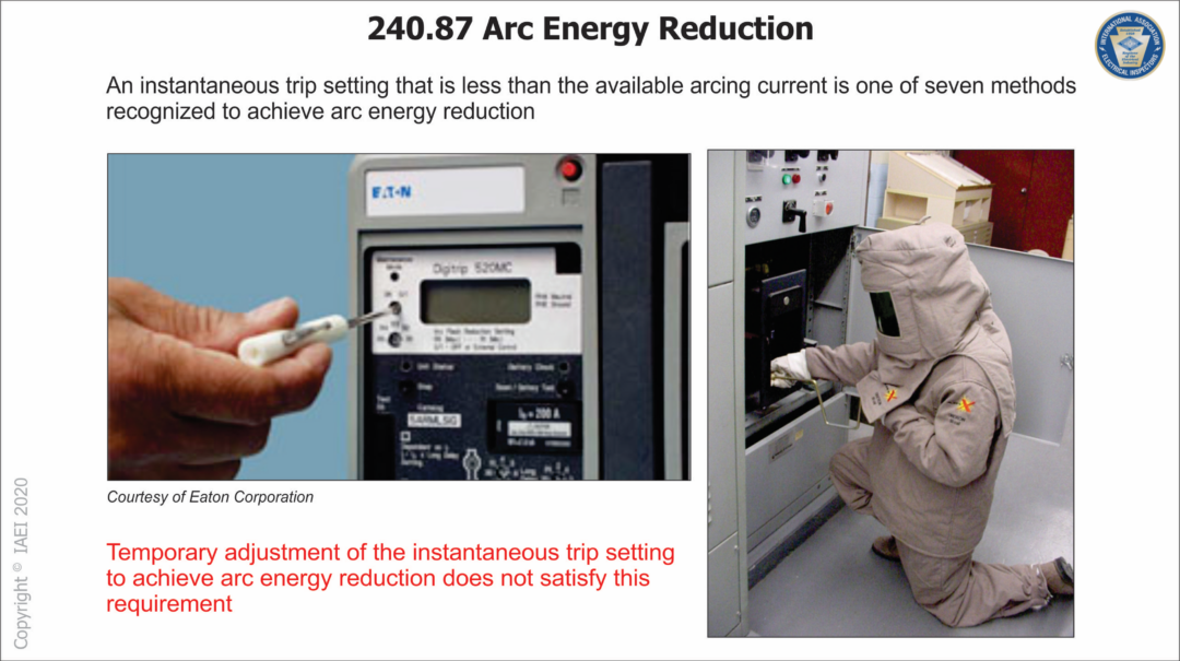 Code Corner 2020 NEC Update 240.87(B): Arc Energy Reduction | Rosendin University